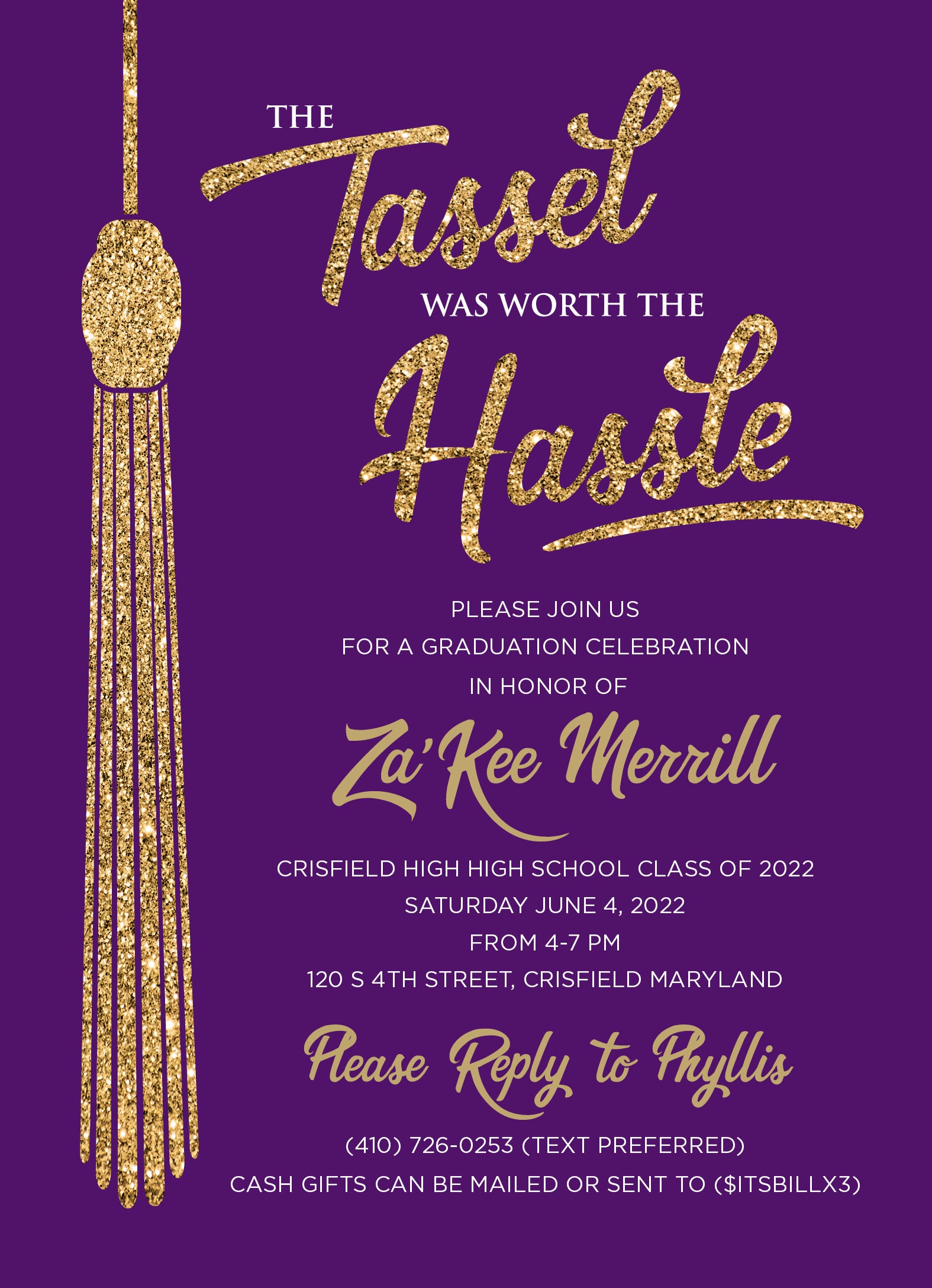 2022 Graduation Tassel Purple