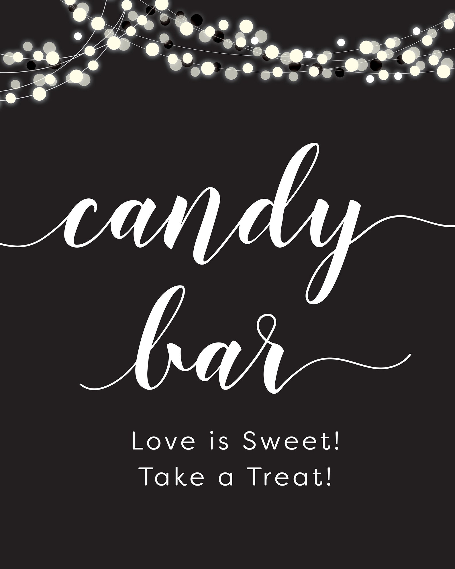 Printable Candy Bar Love is Sweet Take a Treat Sign - Etsy