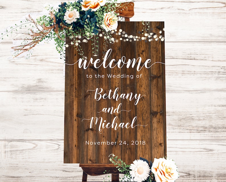 Printable Wedding Welcome Poster Customized Digital JPG - Etsy