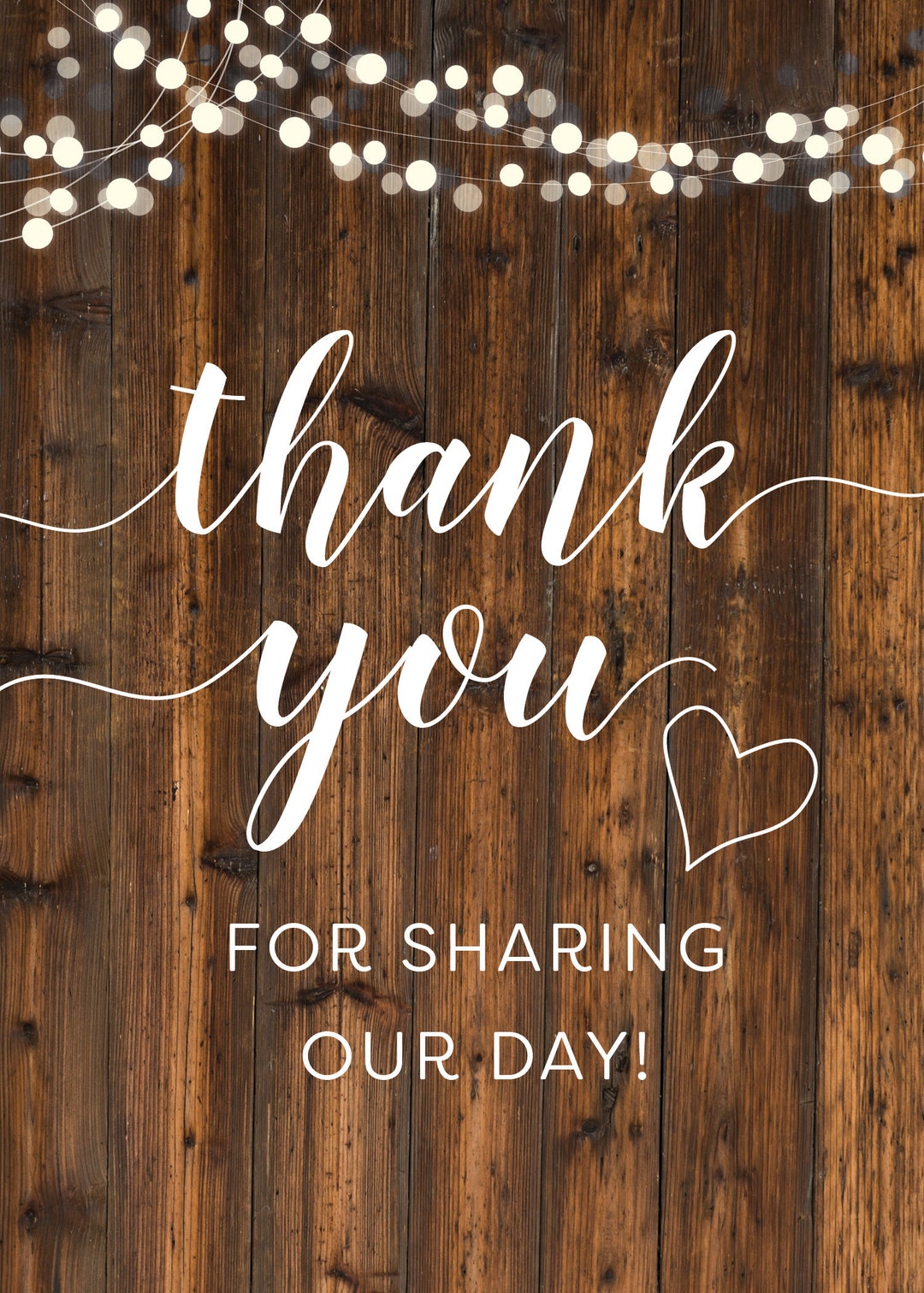 Thank You for Sharing Our Day Instant Download Printable Sign - Etsy