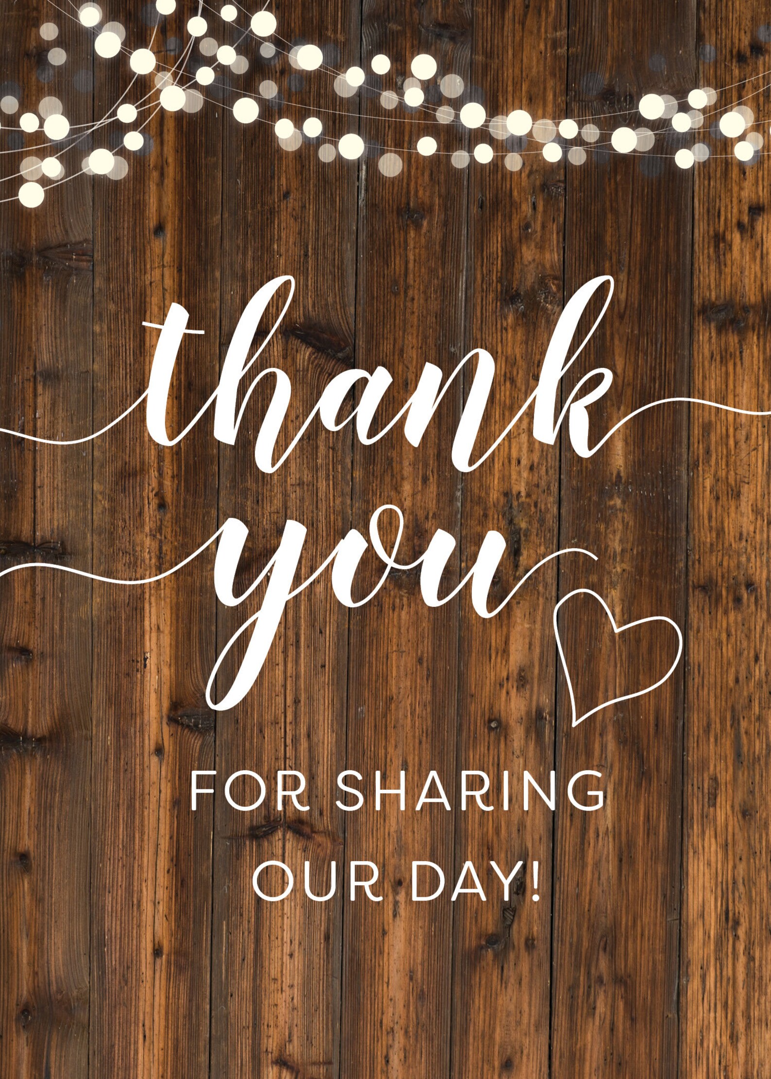 Thank You for Sharing Our Day Instant Download Printable Sign - Etsy