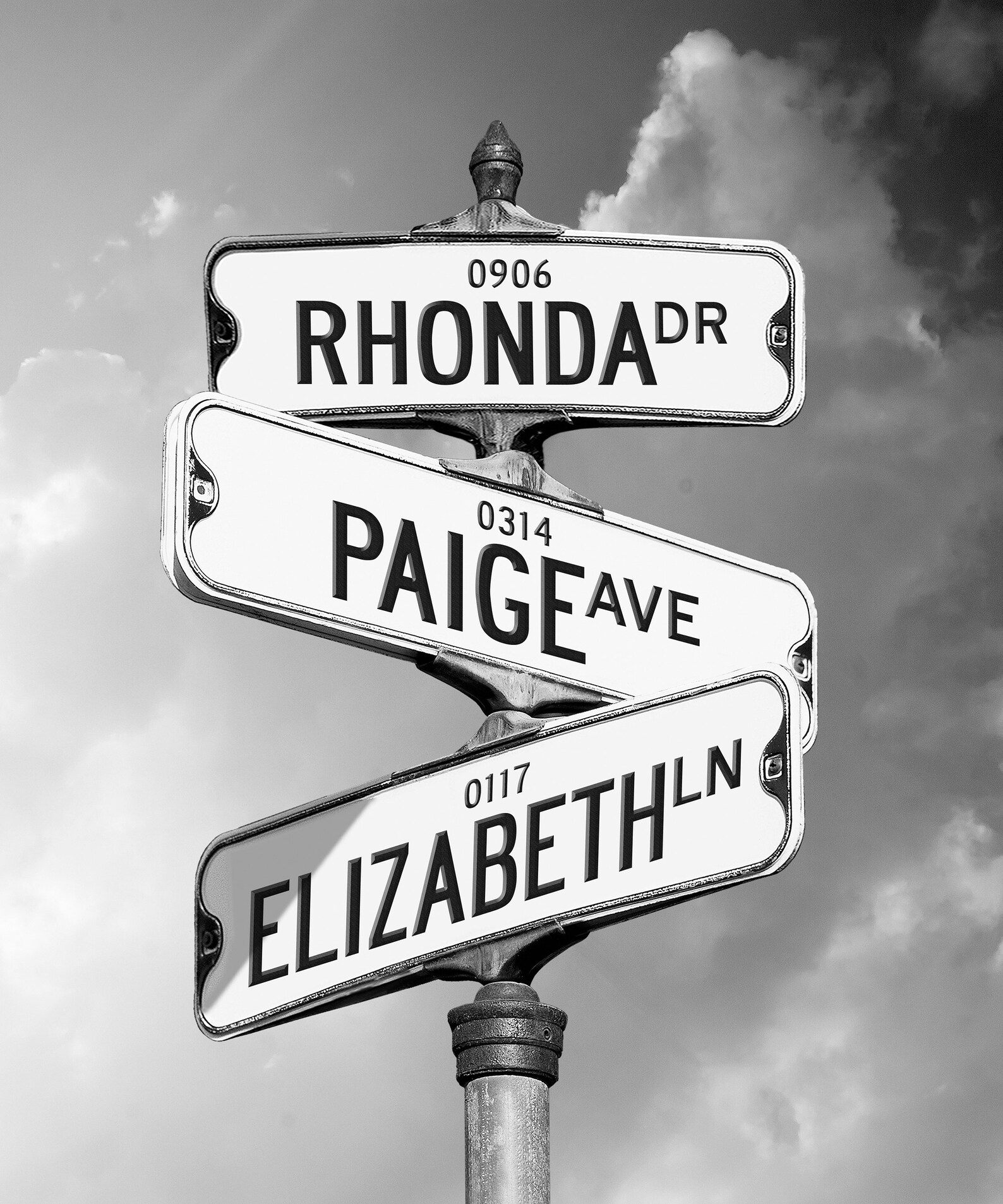 Three Names Personalized Street Signs Custom Digital Photo Art - Etsy