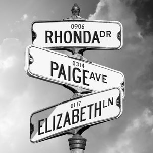 Three Names Personalized Street Signs Custom Digital Photo Art - Etsy