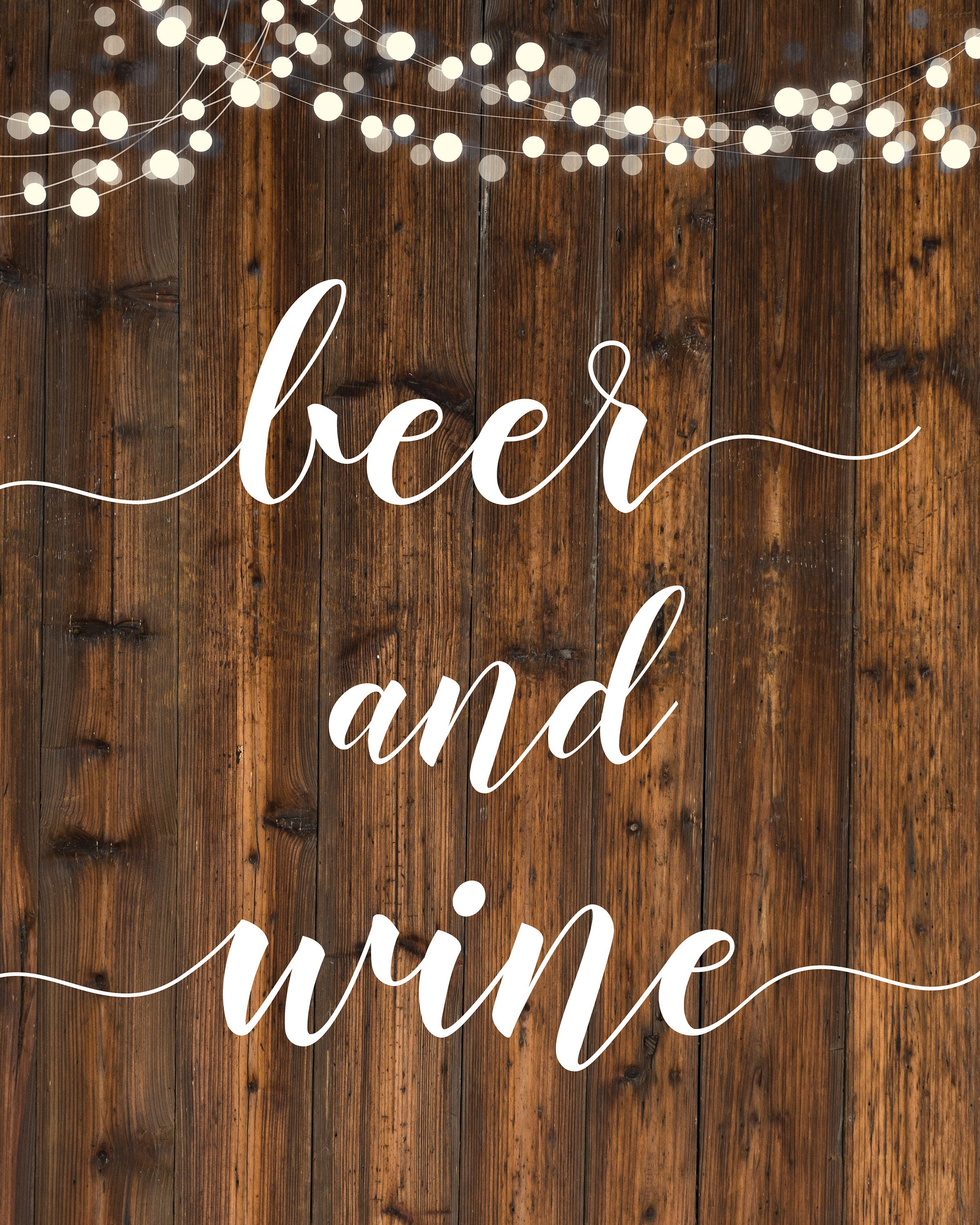Instant Download Printable Beer and Wine Sign Rustic Wedding Decor - Etsy