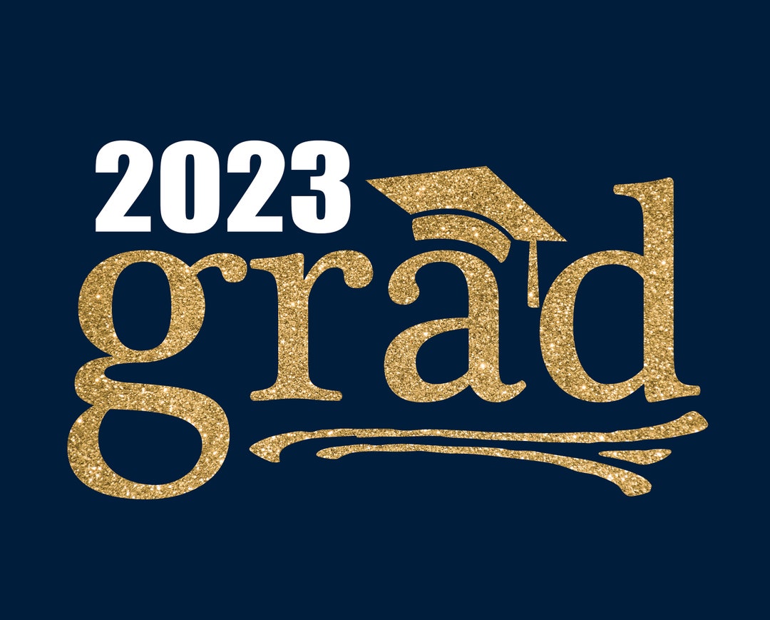Set of Printable Class of 2023 Navy Blue and Gold Party Signs - Etsy