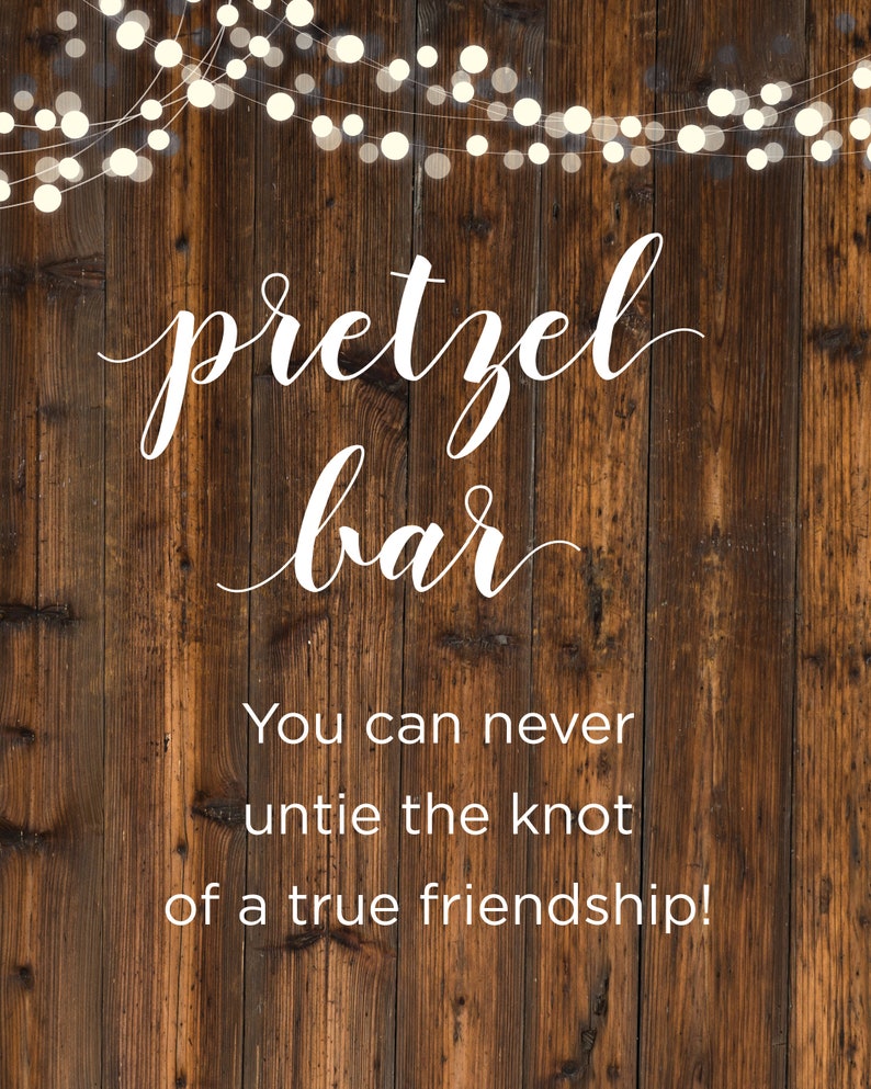 Instant Download Printable Pretzel Bar Sign | Etsy