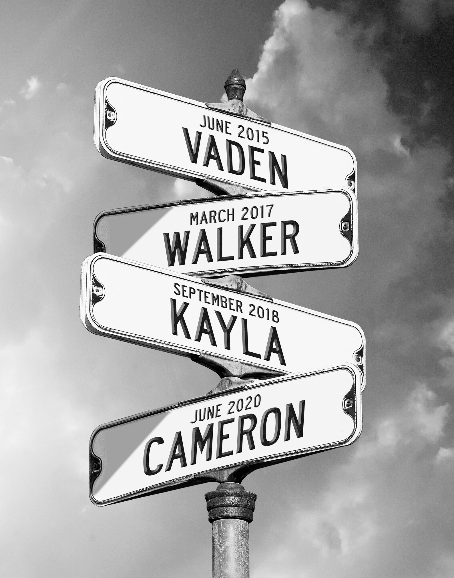 Four Family Names Personalized Street Signs Digital Photo Art | Etsy