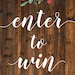 Enter to Win Printable Sign and Tickets, Rustic Wood Holiday Theme ...