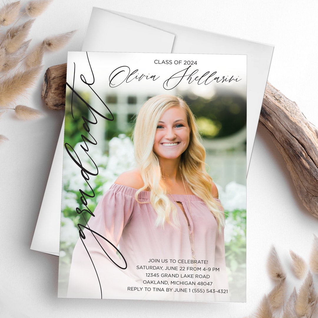 Graduation Invitation With Photo - Etsy