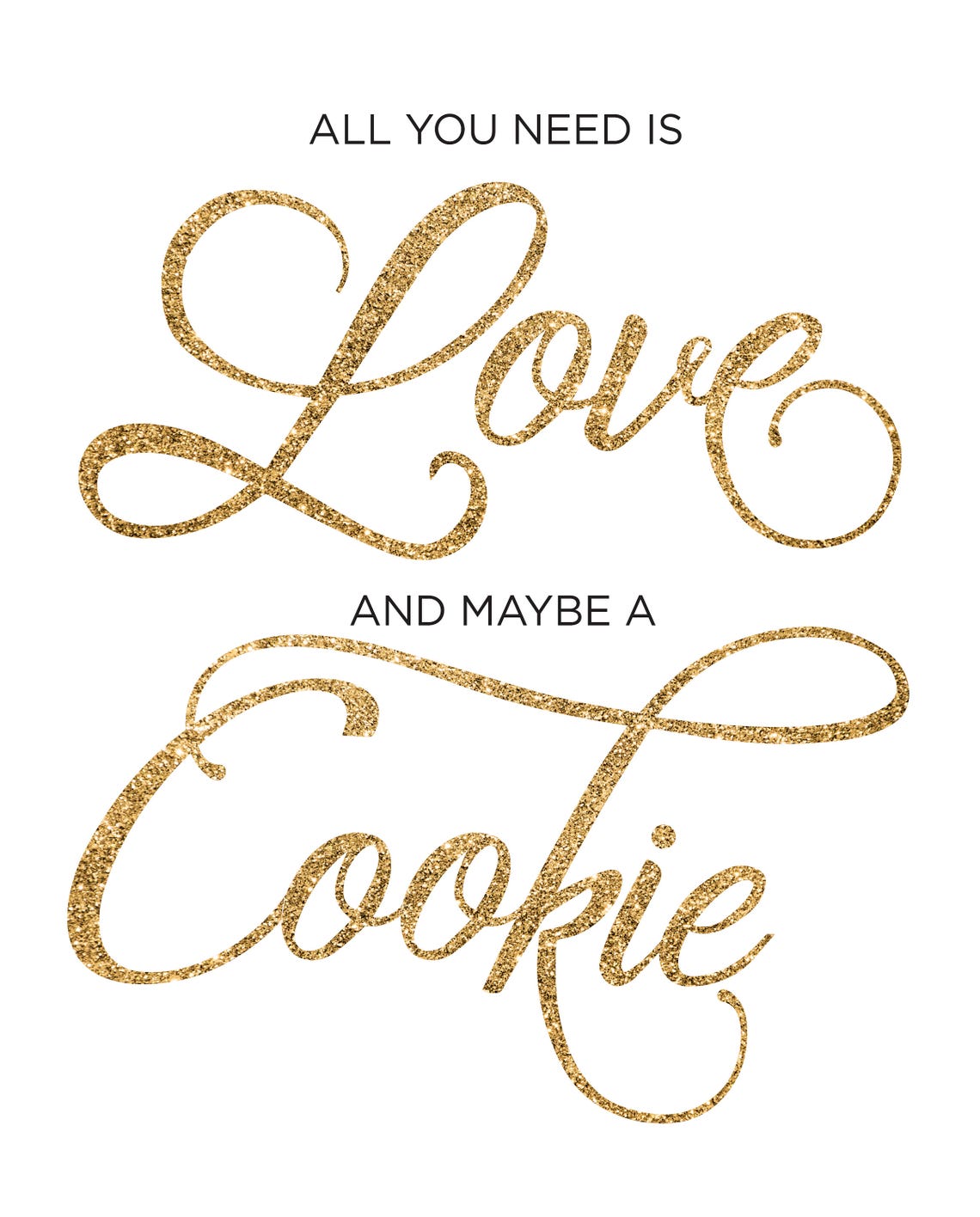 Instant Download Printable Cookie Bar Sign Gold Glitter Decor - Etsy