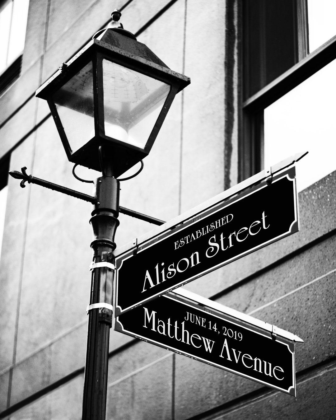 Personalized Street Signs Art With Date and Names • Notre Dame Quebec ...