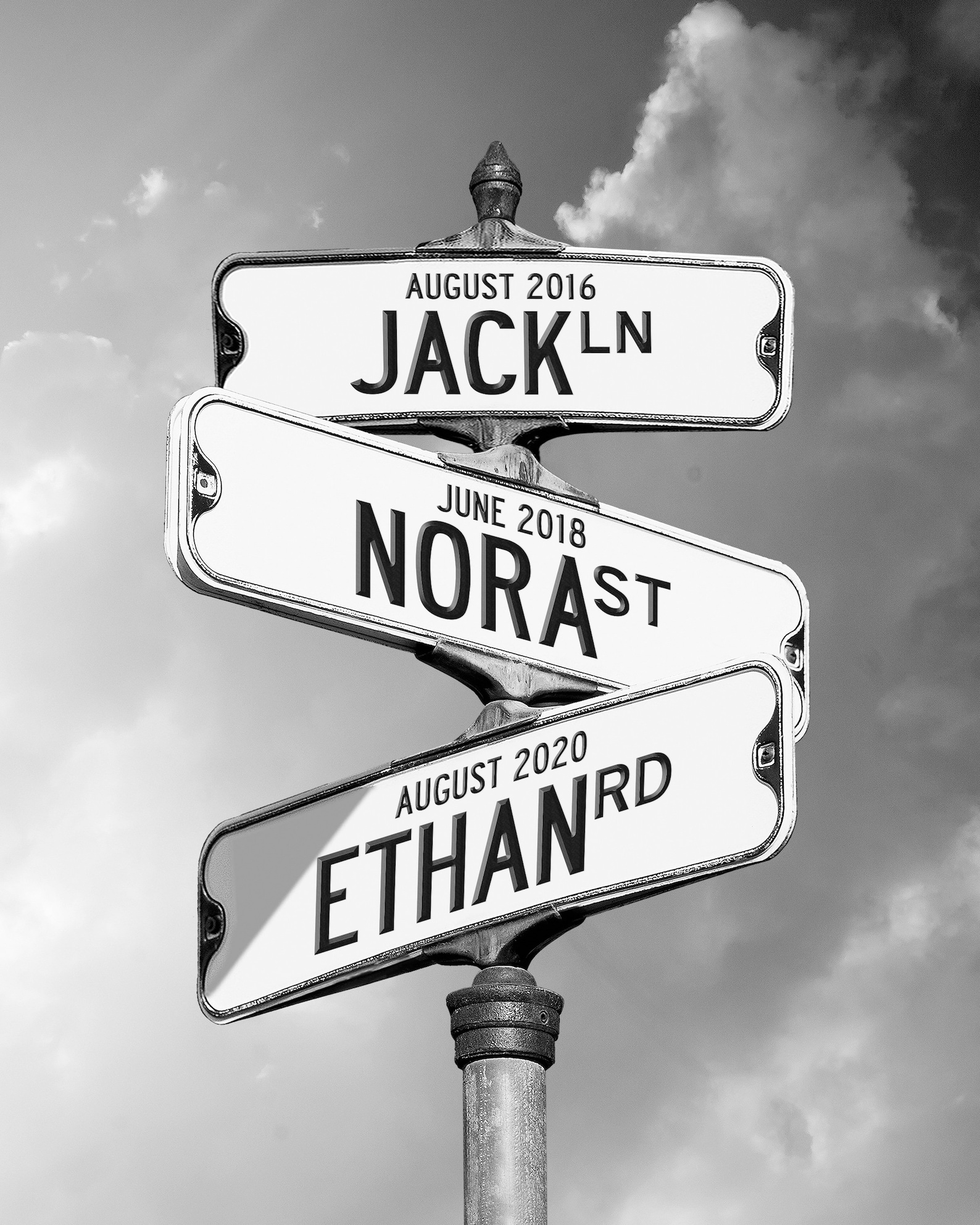 Three Names Personalized Street Signs Custom Digital Photo Art - Etsy