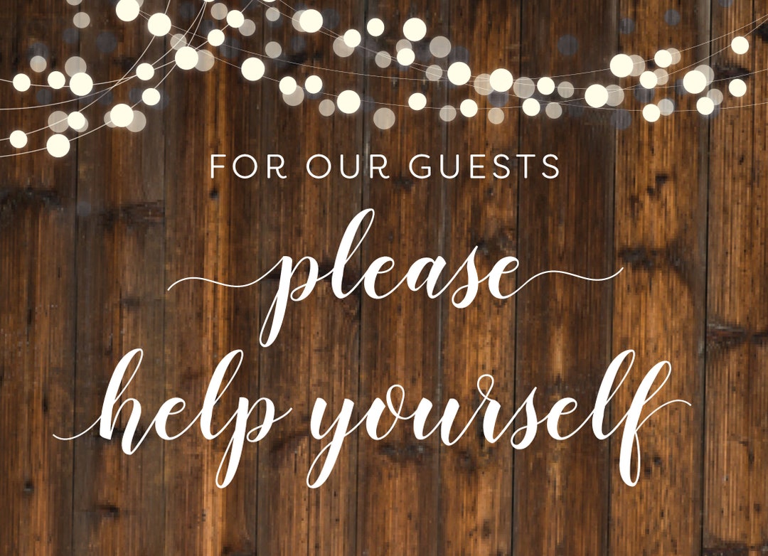 5x7 Printable for Our Guests Please Help Yourself Rustic Sign - Etsy
