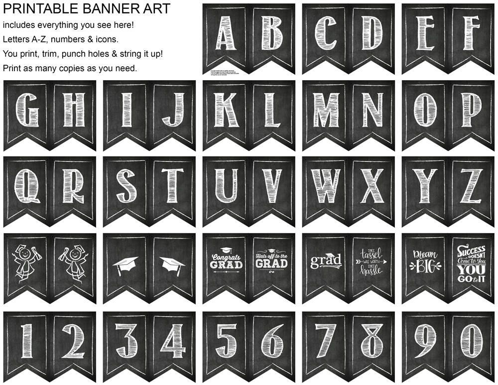 Make Your Own Banner Instant Download Printable Chalk Board | Etsy