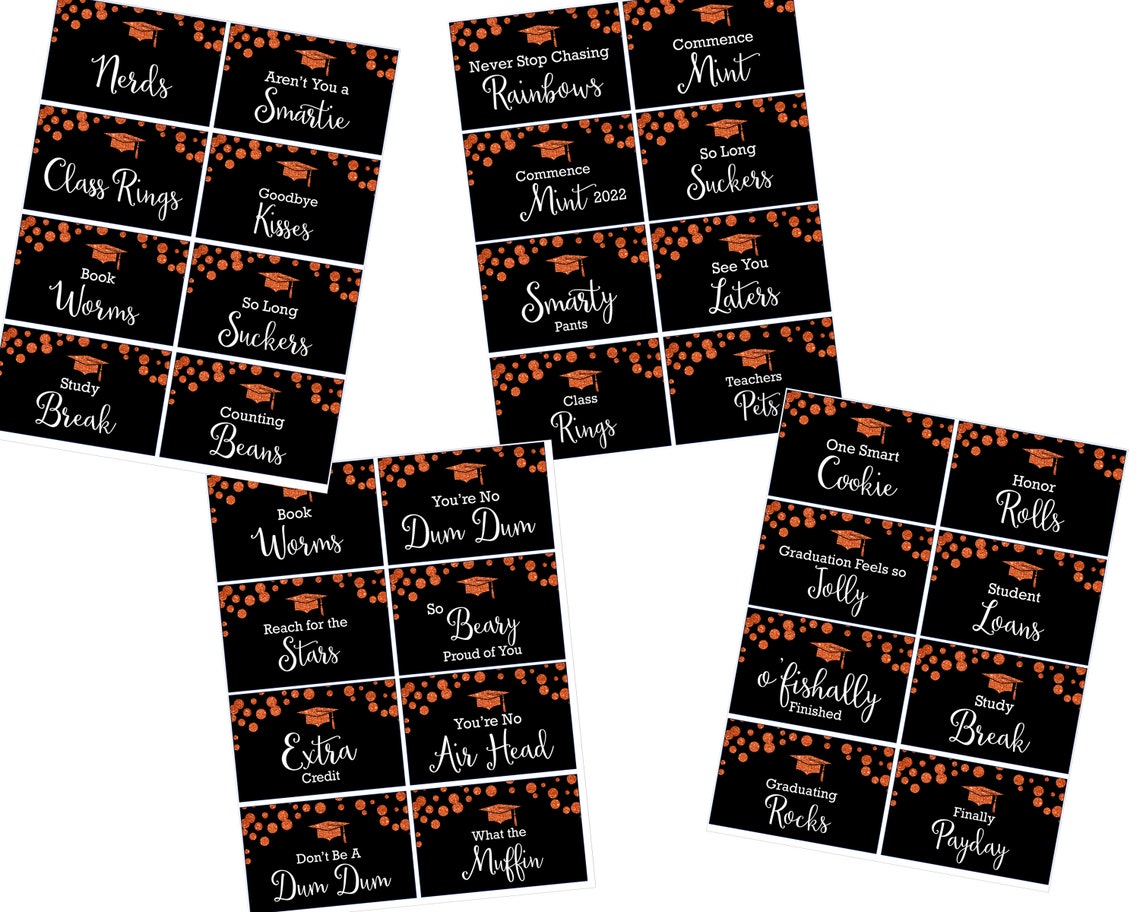 Instant Download Printable Candy Bar Sign and Candy Buffet Tags Orange ...