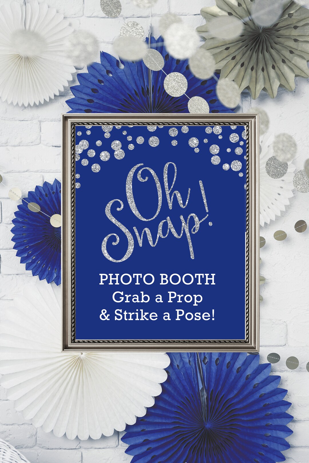 Instant Download Printable Oh Snap Photo Booth Sign Royal Blue and ...