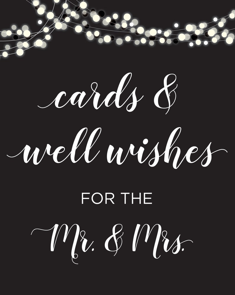 Printable Cards and Well Wishes for the Mr. & Mrs. Sign - Etsy