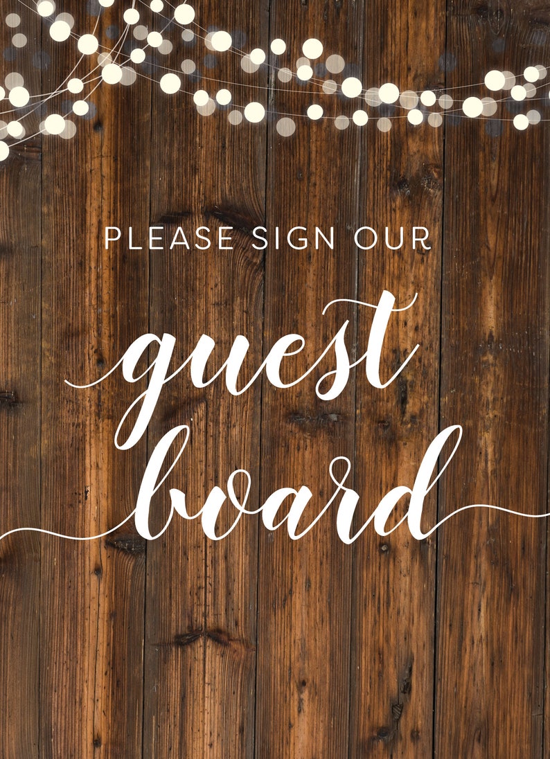 Printable 5x7 Sign Please Sign Our Guest Board Instant - Etsy