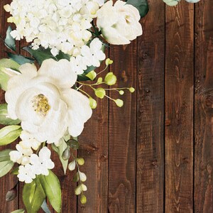 Open House Drop in Shower Invitation With Rustic Wood and White Roses ...