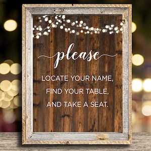 Printable Sign Locate Your Name Find Your Table, Instant Download ...