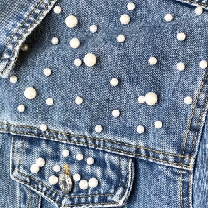 Embroidered Pearl Bride Jean Jacket - Etsy