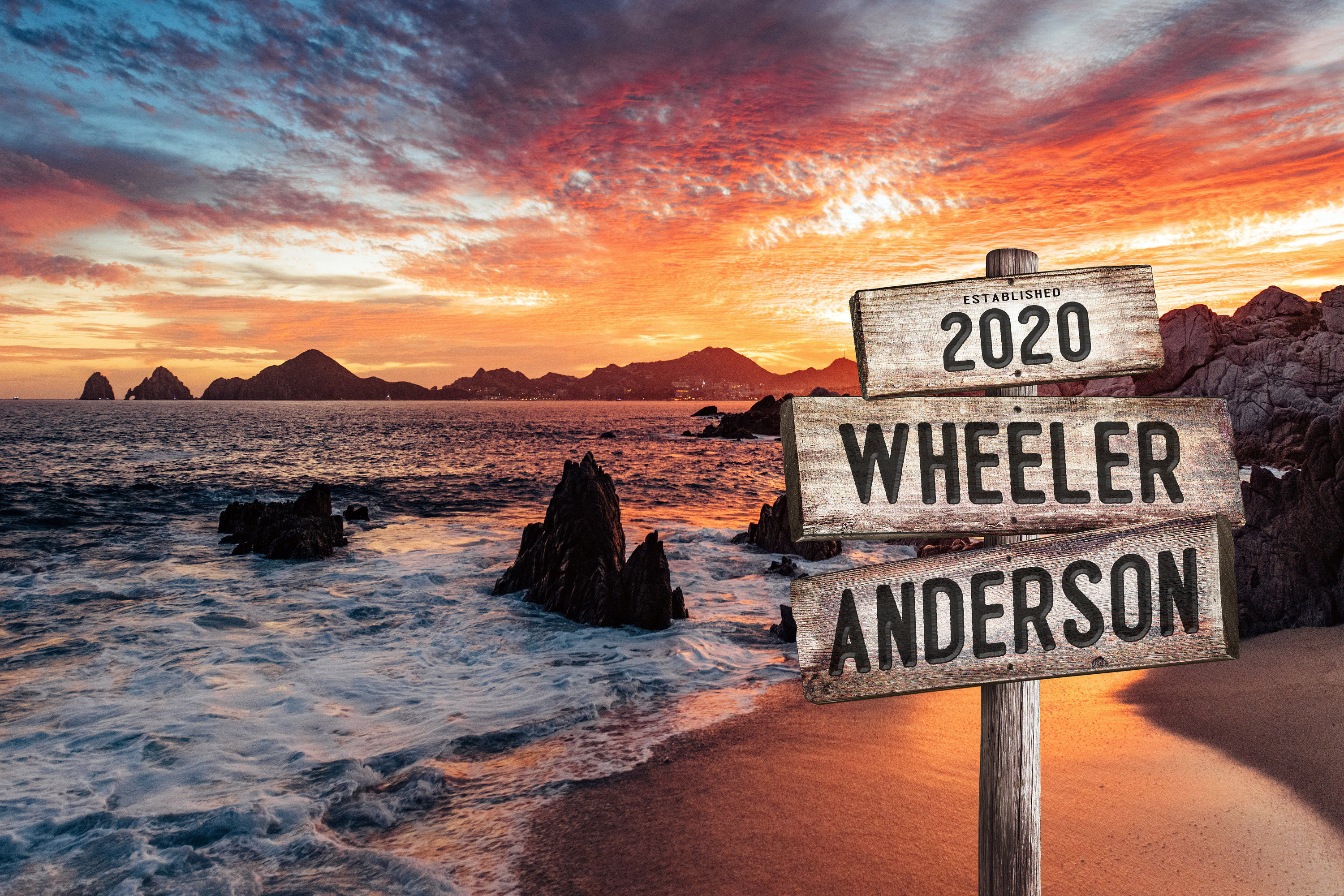 Sunset on the Beach Personalized Name Signs Canvas Art Gift - Etsy UK