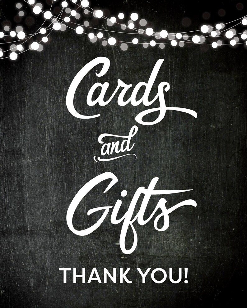 Instant Download Printable Cards and Gifts Party Sign | Etsy
