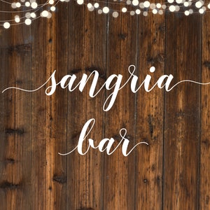 Printable Sangria Bar Sign, Instant Download Party Sign - Etsy