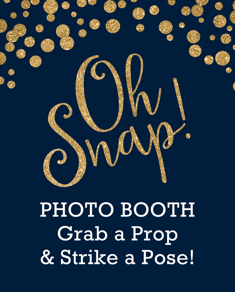 Printable Oh Snap Photo Booth Sign Instant Download Navy Blue - Etsy