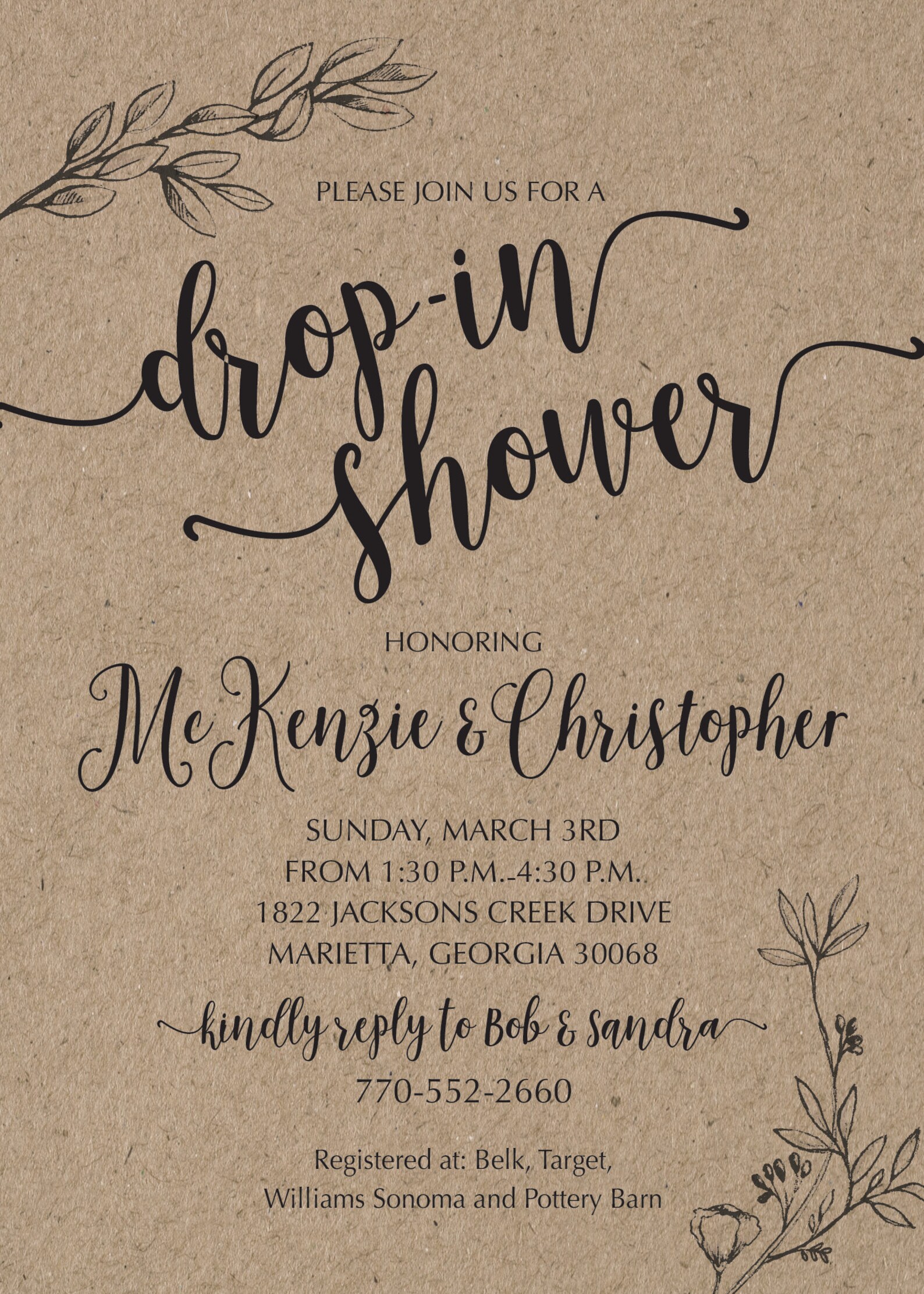 Drop in Shower Invitation Personalized for You - Etsy