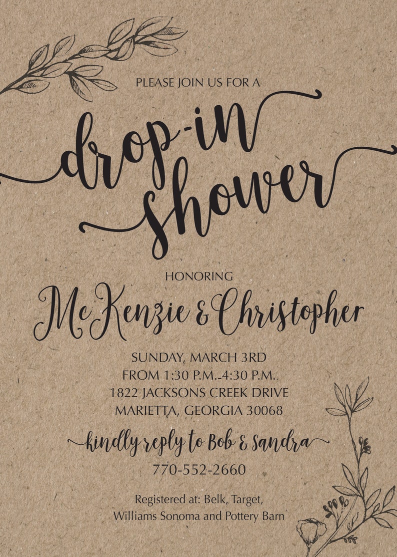 Drop in Shower Invitation Personalized for You - Etsy