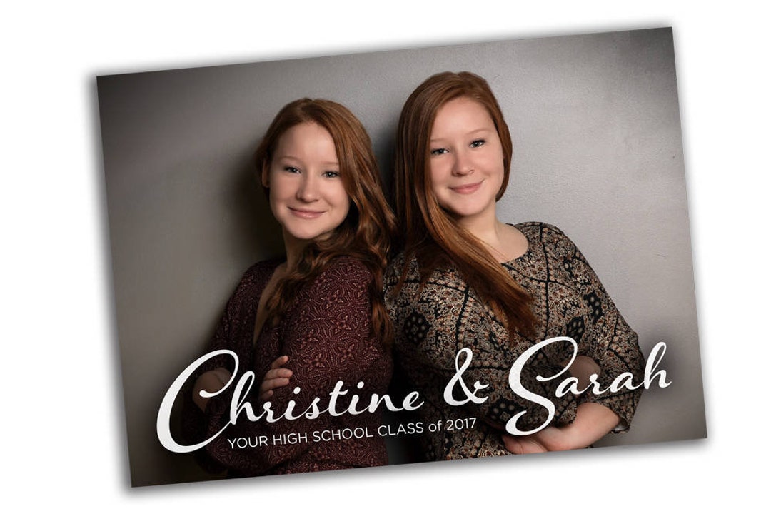 Twins Graduation Invitation With Photos - Etsy