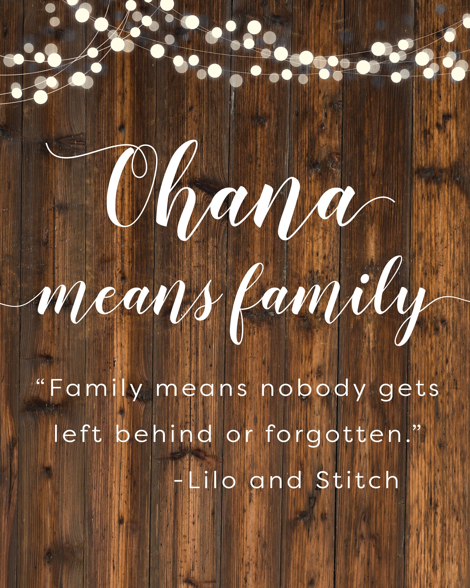 Ohana Means Family Sign: Lilo and Stitch Quote (digital Download) - Etsy