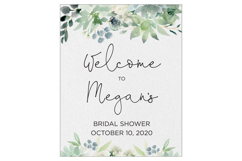 Printable Bridal Shower Welcome Poster With Succulents and - Etsy