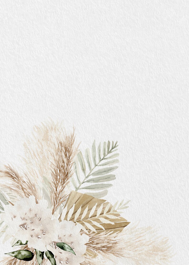 Open House Bridal Shower Invitation With Neutral Boho Grass & | Etsy