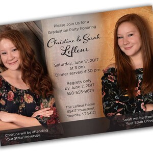 Twins Graduation Invitation With Photos - Etsy