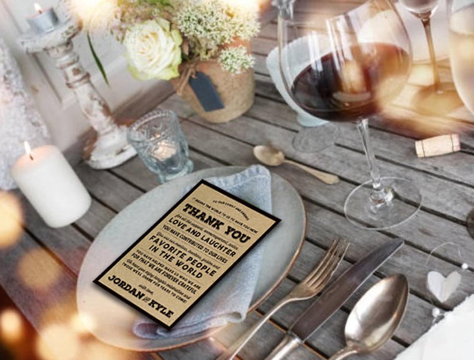 Reception Thank You Card - Etsy