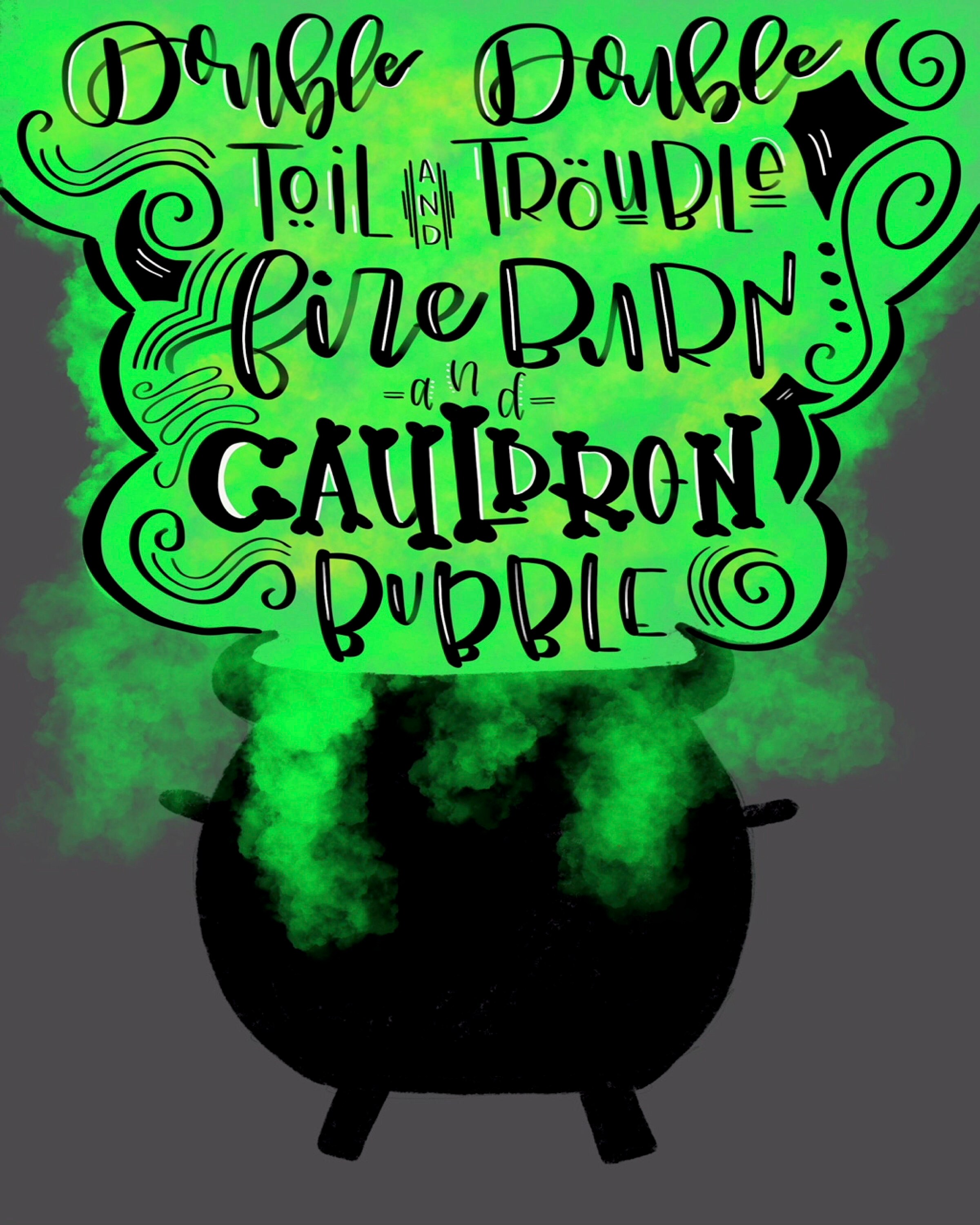 Witch Printable/ Cauldron Printable/ Halloween Printable/ Halloween ...
