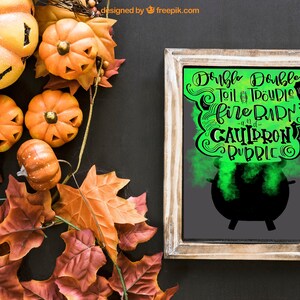 Witch Printable/ Cauldron Printable/ Halloween Printable/ Halloween ...