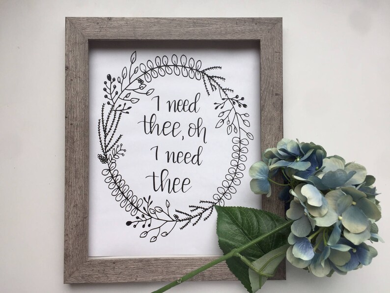 Hymn Prints/ I Need Thee Every Hour Prints/ Hymn Quotes/ Wreath ... Hymn Prints/ I Need Thee Every Hour Prints/ Hymn Quotes/ Wreath ...