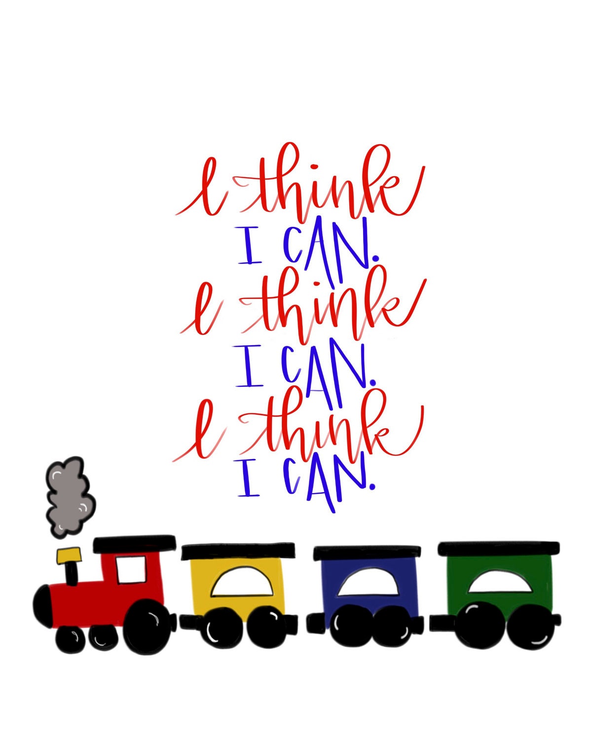 I Think I Can/ Train Wall Art/ Nursery Art/ Boys Room Wall Art/ Boys ...