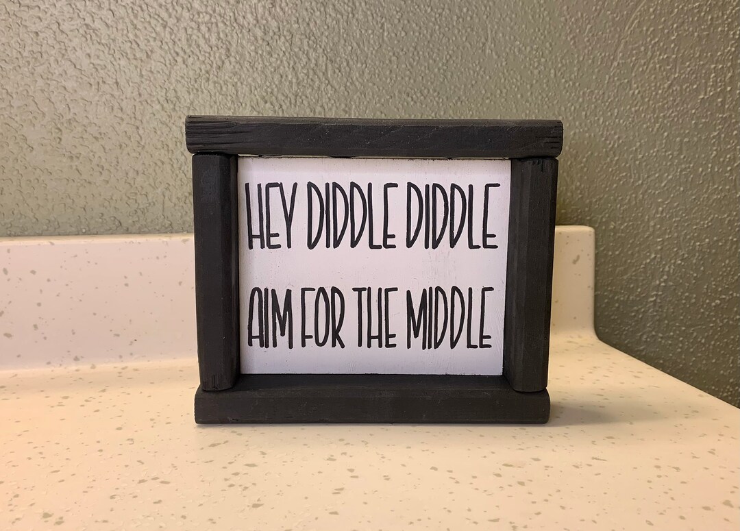 Hey Diddle Diddle Aim for the Middle | Hand Painted Wood Sign ...