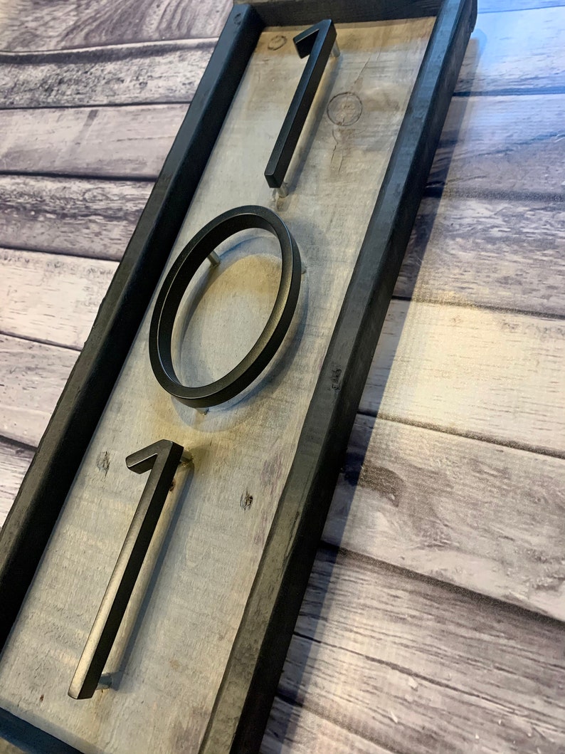 House Number Sign Modern Sign With Floating Numbers Hand | Etsy