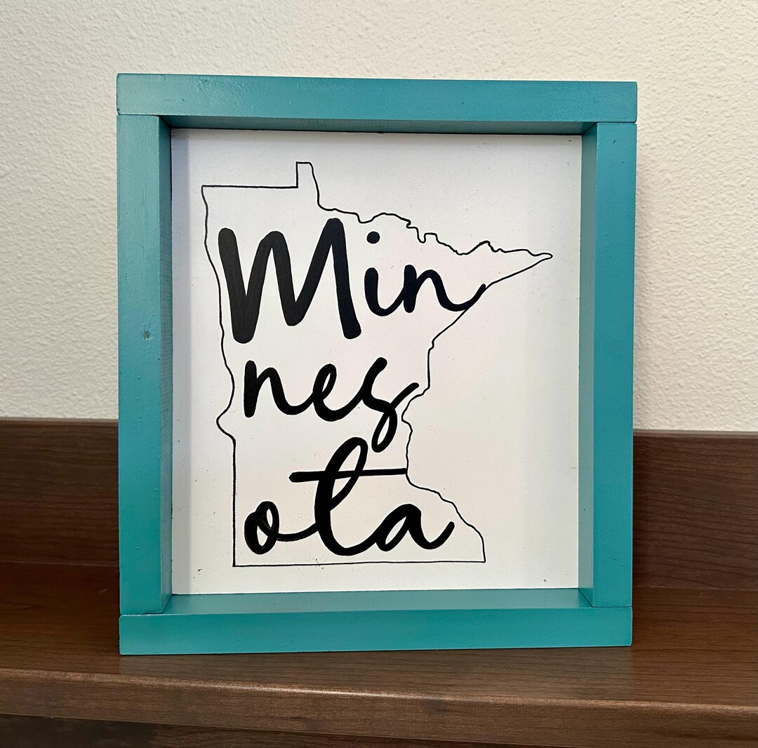 Minnesota Sign | Rustic State Midwest Decor | Hand Painted Wood Sign - Etsy