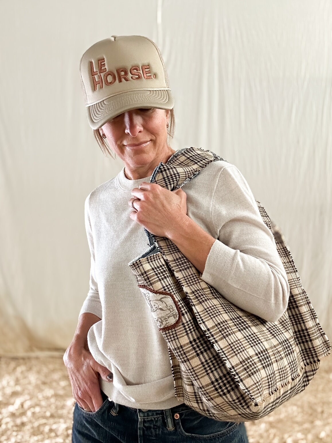 The B Hobo Bag - Baker Plaid Hobo Bag - Baker Plaid Horse Blanket Tote ...