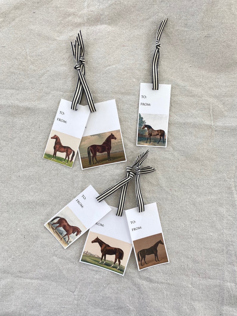 PRINTABLE DOWNLOAD Gift Tags - Vintage Horse Art Gift Tag - Horse Gift ...