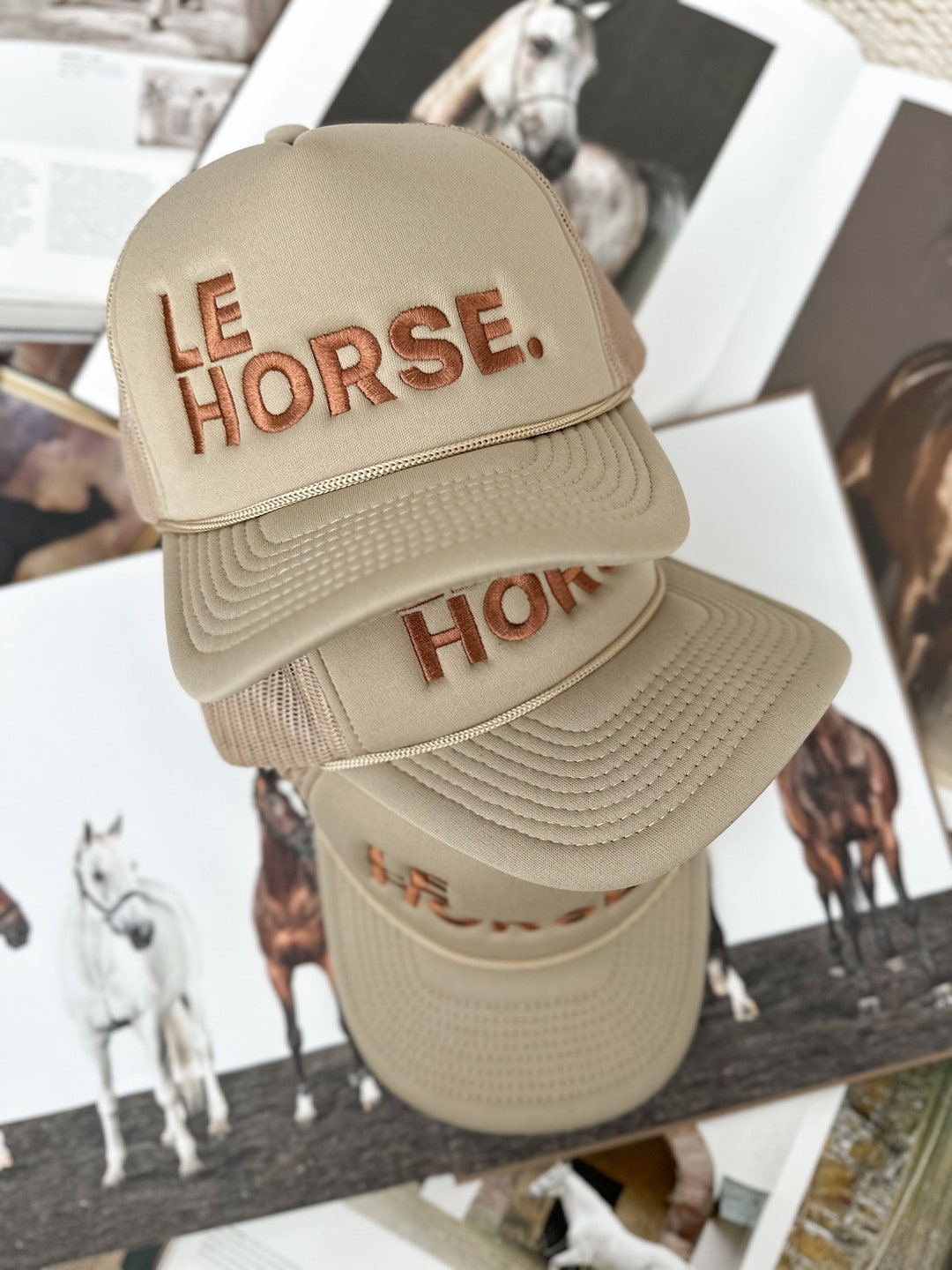 LE HORSE. Trucker Hat - Horse Hat - Horse Lover Hat - Horse Girl Hat ...