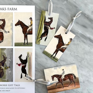 PRINTABLE DOWNLOAD Gift Tags - Vintage Racehorse Art Gift Tag - Horse ...