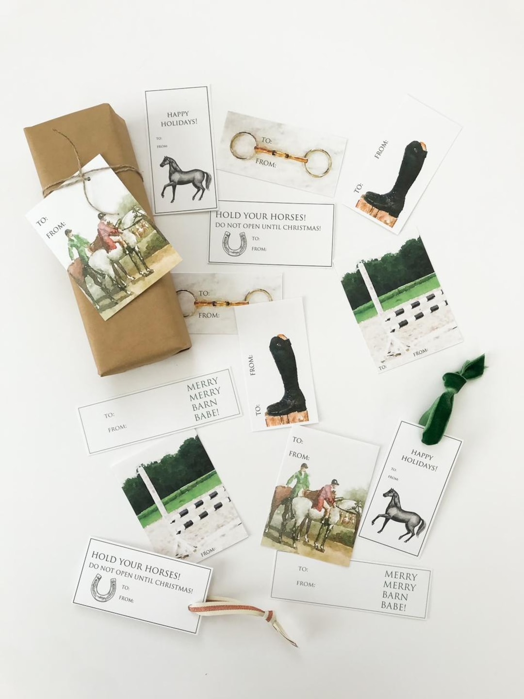 PRINTABLE DOWNLOAD Gift Tags - Holiday Horse Gift Tag - Horse Gift Tag ...