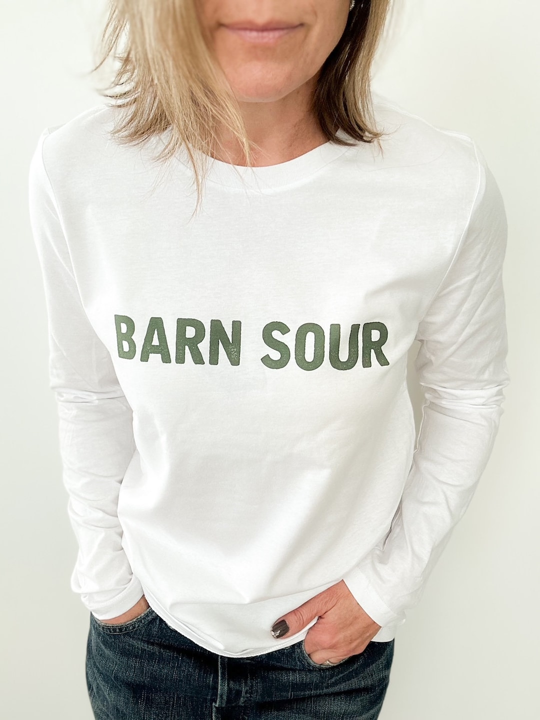Barn Sour Long Sleeve Tee - Equestrian Tee - Horse Girl Tee - Etsy